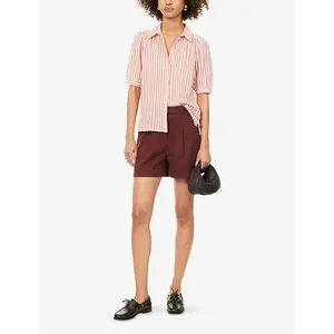 ME+EM Striped Short-sleeve Cotton Shirt