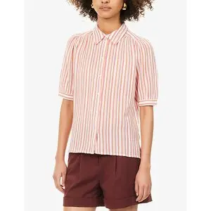 ME+EM Striped Short-sleeve Cotton Shirt