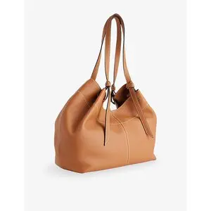 Strathberry Barra Grained Leather Tote Bag - Tan