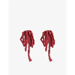 MINERVA Bow-drop Beaded Earrings