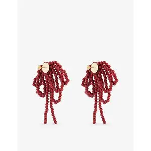 MINERVA Bow-drop Beaded Earrings