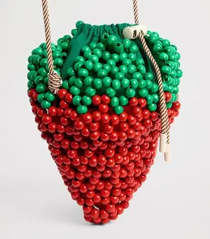 ALEMAIS Mini Beaded Strawberry Shoulder Bag