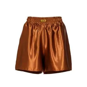VAZAF Relaxed Satin Shorts With Sheen Finish