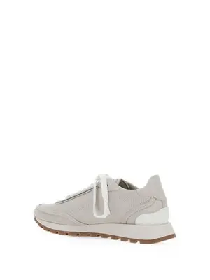 Brunello Cucinelli Lace-up Leather Sneakers - Grey
