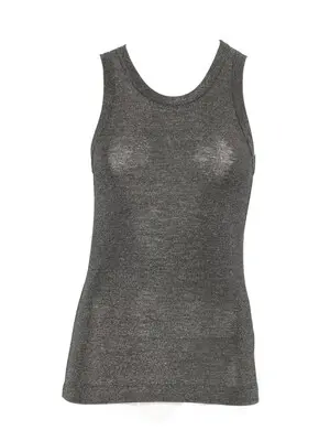BRUNELLO CUCINELLI Brunello Cucinelli Sleeveless Ribbed Metallic Tank Top