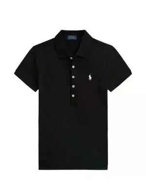 Polo Ralph Lauren Slim-fit Logo-embroidered Piqué Polo Shirt - Black