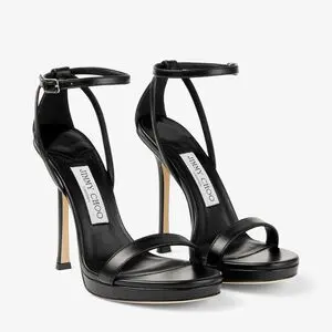 JIMMY CHOO Moza Platform 120 Stiletto Sandals - Black