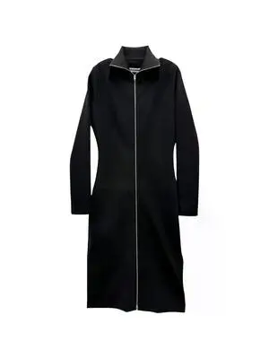 JIL SANDER Spread Collar Zip-up Midi Dress