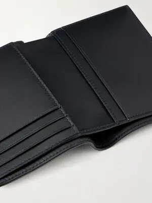 Saint Laurent Tiny Cassandre Logo-appliquéd Croc-effect Leather Bifold Wallet - Black