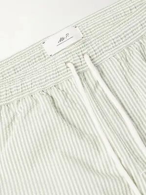 Mr P. Striped Mid-length Swim Shorts