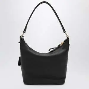 Prada Small Leather Hobo Bag - Black