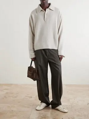 THE ELDER STATESMAN Dume Rugby Cashmere Polo Sweater