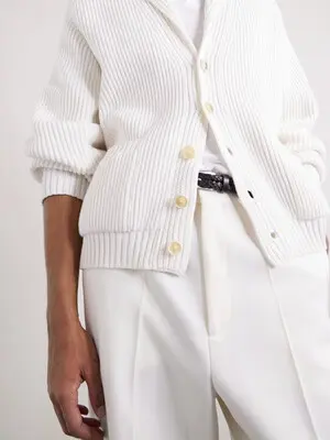 TOM FORD Ribbed Cashmere And Cotton-blend Cardigan