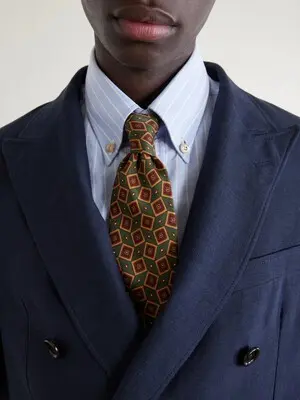 Oliver Peoples Double-breasted Linen, Virgin Wool And Cotton-blend Suit Jacket
