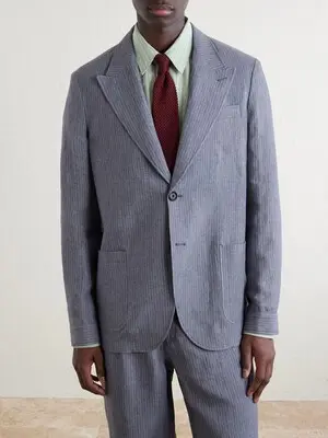 Oliver Peoples Wilkins Pinstriped Linen Suit Jacket