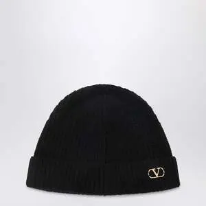 Valentino Garavani Vlogo Signature Cashmere Beanie - Black