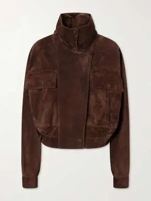 Saint Laurent Suede Jacket - Brown