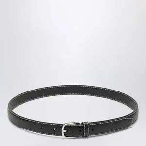 TOTEME Slim Hammered Leather Belt - Black