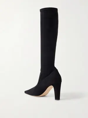 Manolo Blahnik Pavisco 90 Suede Knee-high Boots