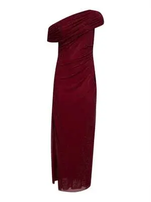SELF-PORTRAIT One-shoulder Midi Dress With Rhinestone Embellishment - Multicolor