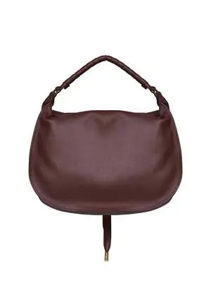 Chloé Marcie Small Shoulder Bag In Dark Velvet - Multicolor
