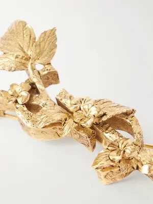 Saint Laurent Cassandre Hydrangea Brooch - Gold
