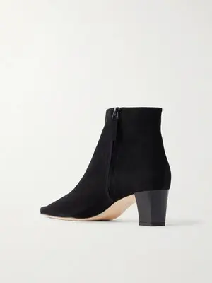 Manolo Blahnik Jaima Suede Ankle Boots - Black