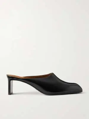 Khaite Colt Leather Mules - Black