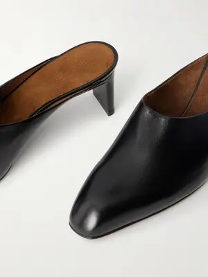 Khaite Colt Leather Mules - Black