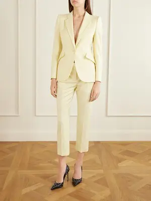 Alexander McQueen Wool Straight-leg Tailored Trousers - Yellow