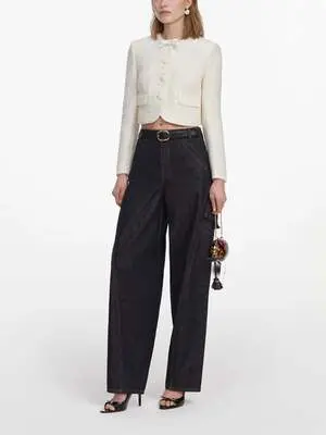SELF-PORTRAIT Lace Collar Bouclé Jacket - Multicolor