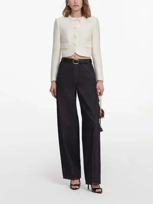 SELF-PORTRAIT Lace Collar Bouclé Jacket - Multicolor