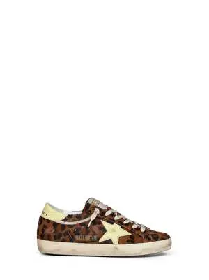 GOLDEN GOOSE Leopard-print Pony Skin Super-star Sneakers - Multicolor
