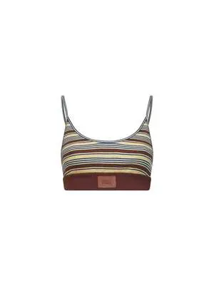 Fendi Striped Cotton Knit Bralette Top - Multicolor