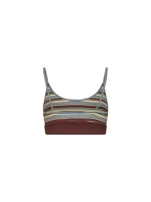 Fendi Striped Cotton Knit Bralette Top - Multicolor