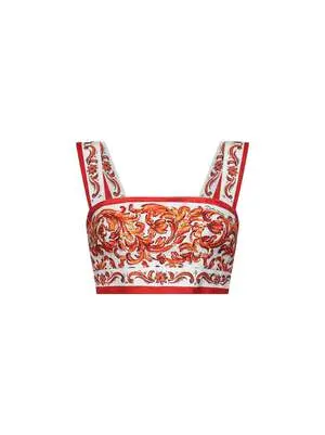 Dolce & Gabbana Maiolica Print Bralette Top - Multicolor