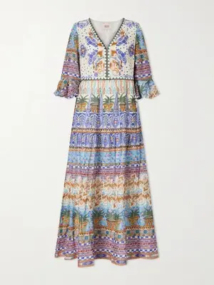 EMPORIO SIRENUSE Bella Printed Cotton Maxi Dress