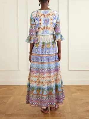 EMPORIO SIRENUSE Bella Printed Cotton Maxi Dress