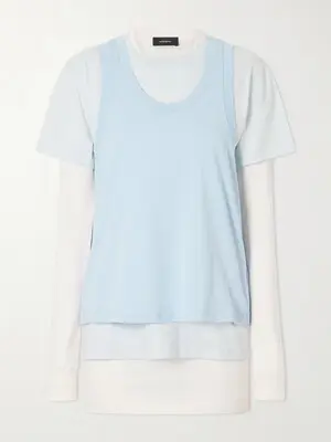 Wardrobe.NYC Layered Cotton-jersey T-shirt - Blue