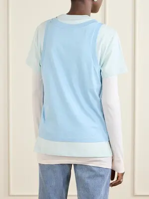 Wardrobe.NYC Layered Cotton-jersey T-shirt - Blue