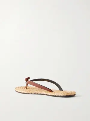Saint Laurent Pool Knotted Leather Flip Flops