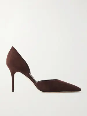 Manolo Blahnik Suede Pumps - Brown