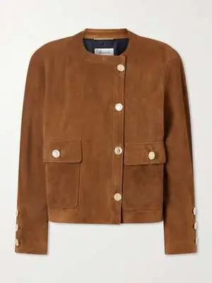 Saint Laurent Paneled Suede Jacket - Brown