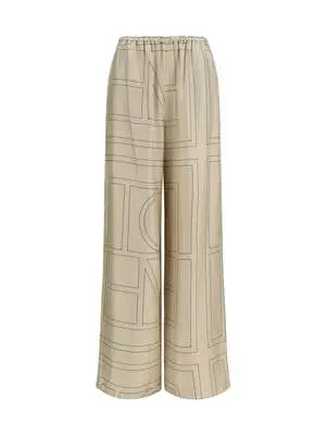 TOTEME Toteme Silk Monogram Pants Multicolor