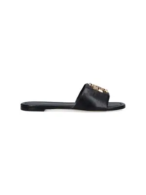 Tory Burch Eleanor Padded Leather Slide Sandals - Black