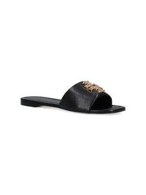 Tory Burch Eleanor Padded Leather Slide Sandals - Black