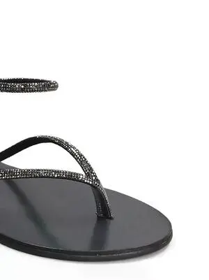 NICOLAS LAINAS Crystal-embellished Flat Sandals
