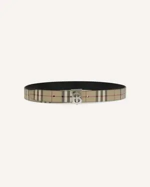 Burberry Tb Reversible Check Belt - Beige