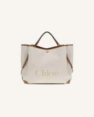 Chloé Large Carry Tote Bag - Beige