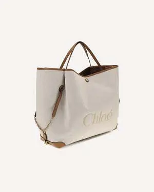 Chloé Large Carry Tote Bag - Beige